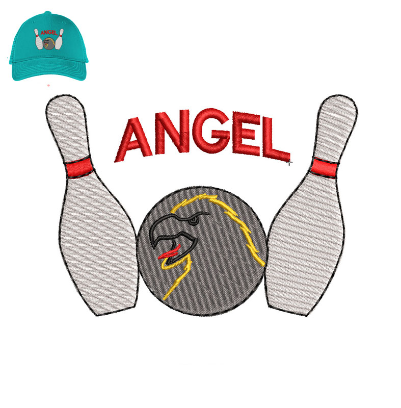 Bowling Angel Embroidery logo for Cap,logo Embroidery, Embro | Inspire ...
