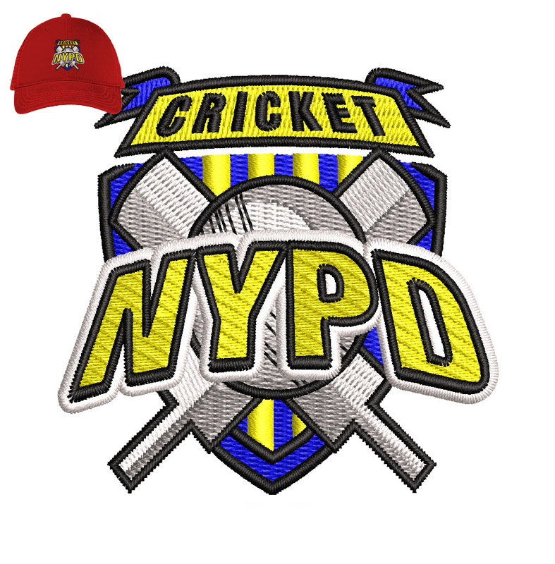 Cricket Nypd Embroidery logo for Cap,logo Embroidery, Embroi | Inspire ...