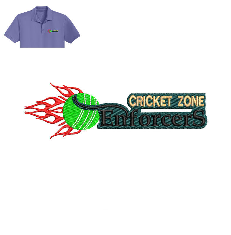 Cricket Zone Embroidery logo for Polo Shirt,logo Embroidery, | Inspire ...