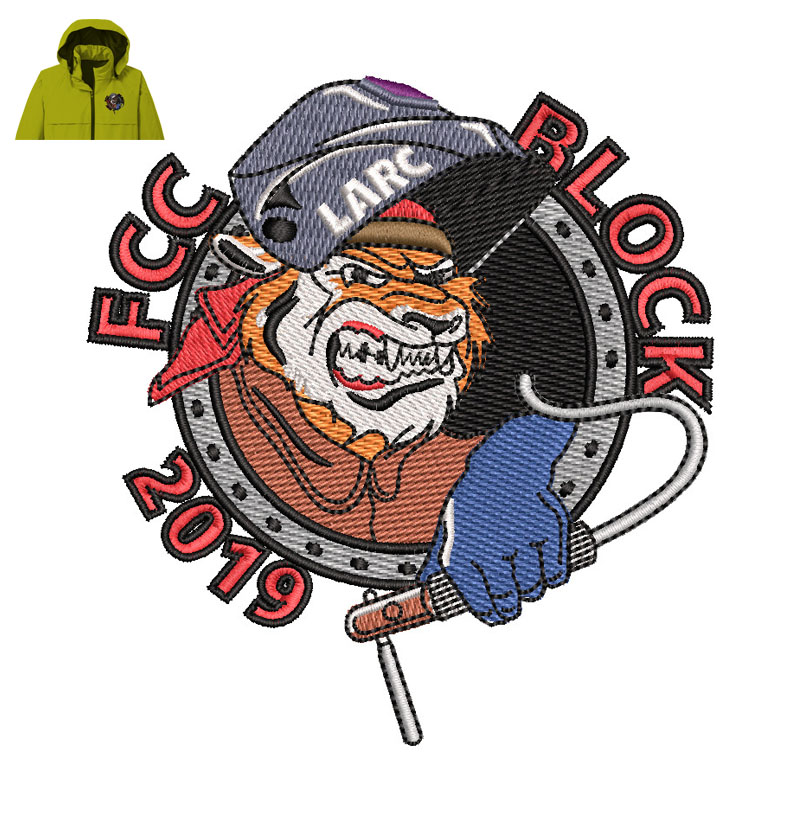 FCC Block Embroidery logo for Jacket,logo Embroidery, Embroi | Inspire ...