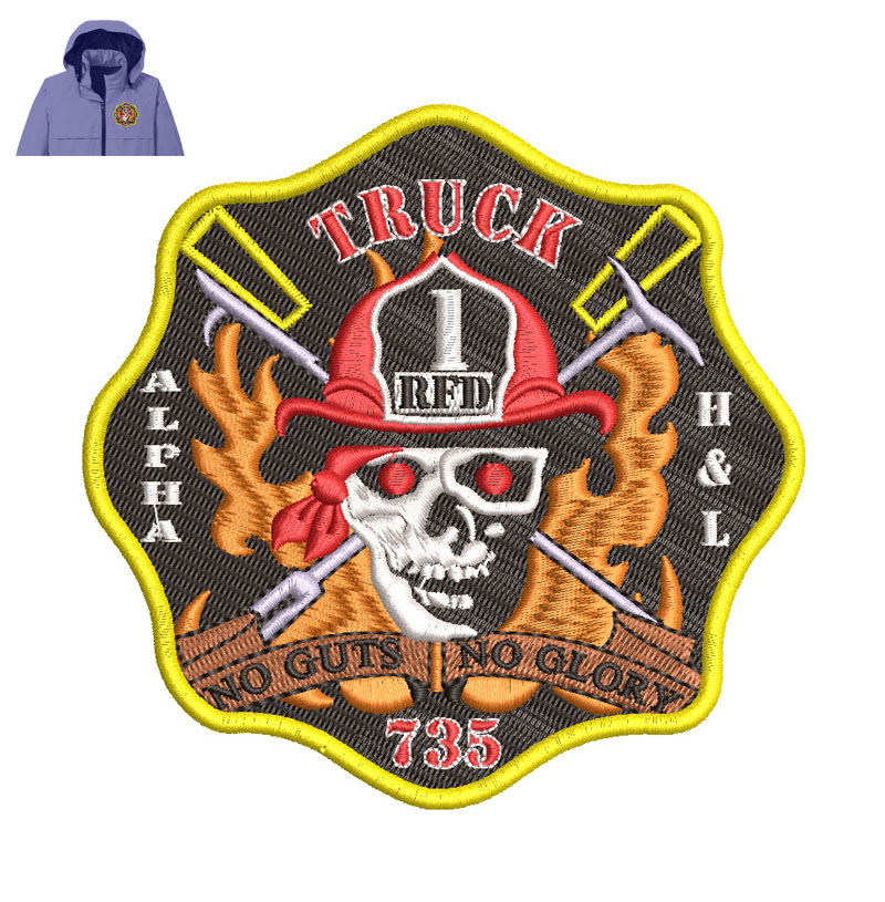 Fire Fighter Embroidery logo for Jacket,logo Embroidery, Emb - Inspire ...
