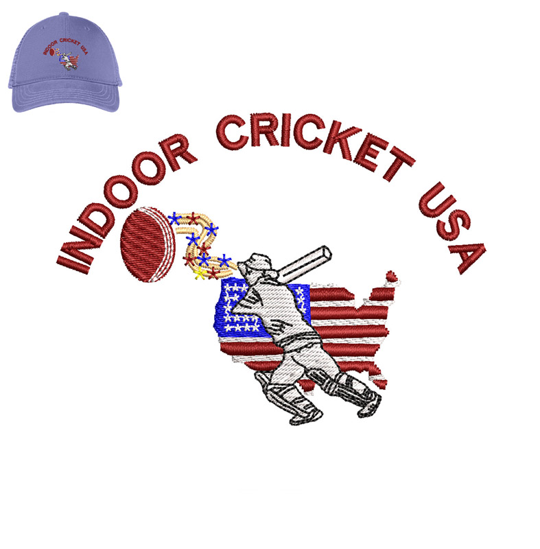 Indoor Cricket Embroidery logo for Cap,logo Embroidery, Embr - Inspire ...