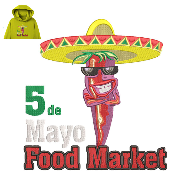 Mayo Food Market Embroidery logo for Hoodie,logo Embroidery, | Inspire ...