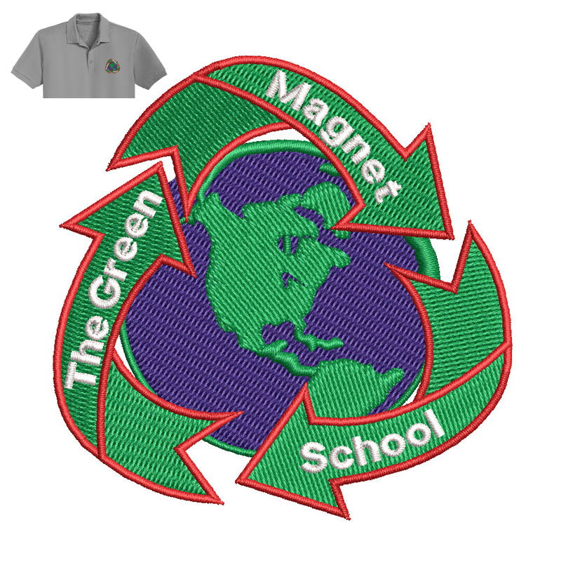 The Green Magnet School Embroidery logo for Polo Shirt,logo | Inspire ...