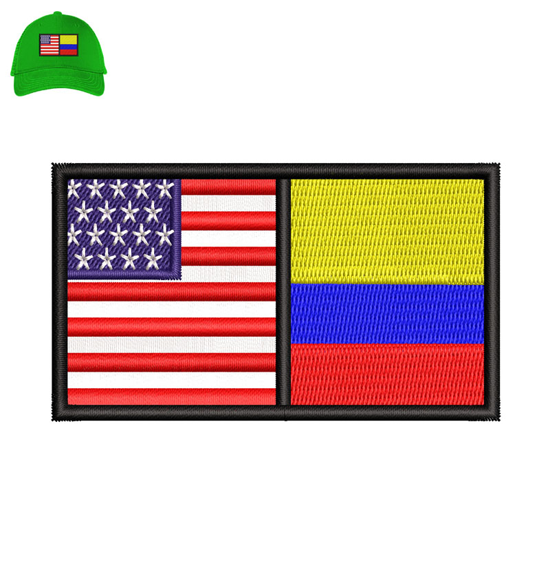 USA And Colombia Flag Embroidery logo for Cap,logo Embroider | Inspire ...