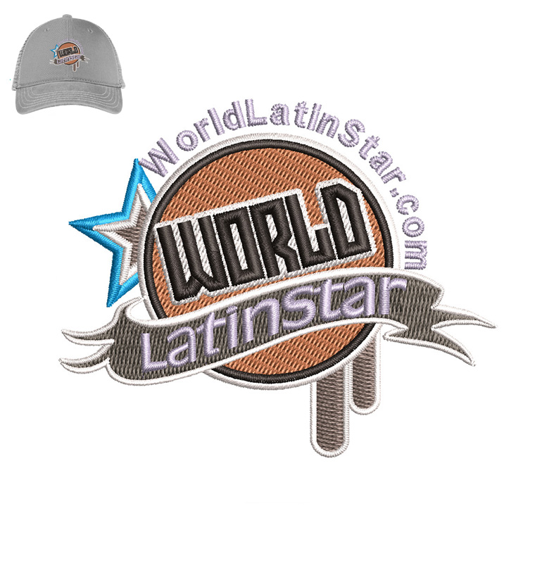 World Latin star Embroidery logo for Cap ,logo Embroidery, E | Inspire ...
