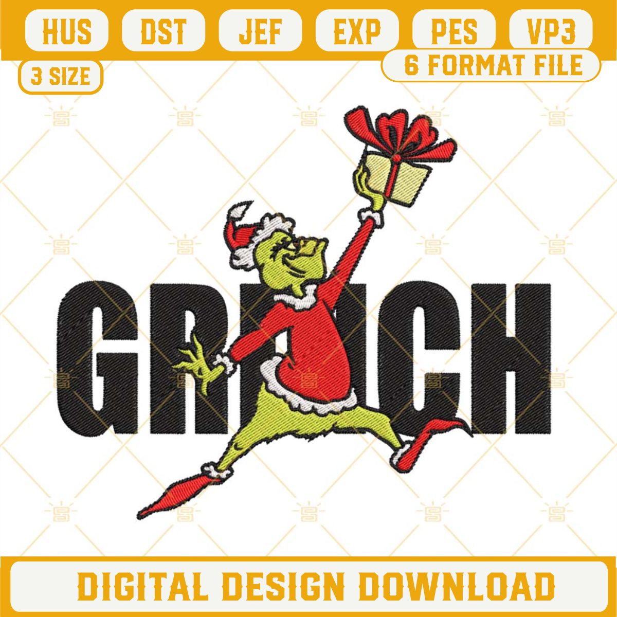 Air Grinch Embroidery Design, The Grinch Machine Embroidery | Inspire ...