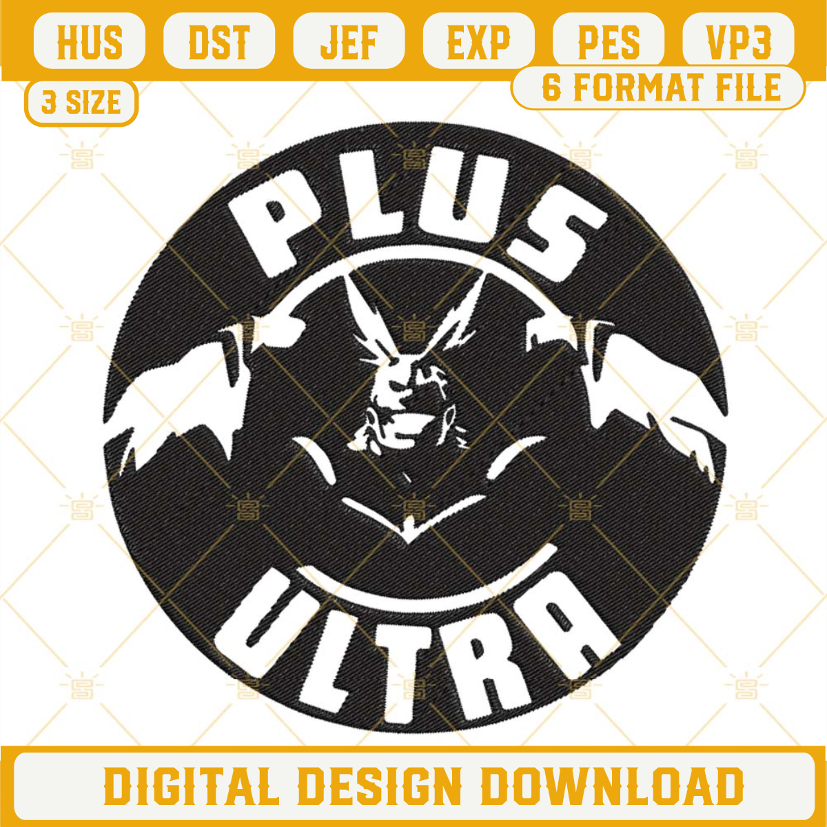 All Might Plus Ultra Embroidery Files, My Hero Academy Embro | Inspire ...