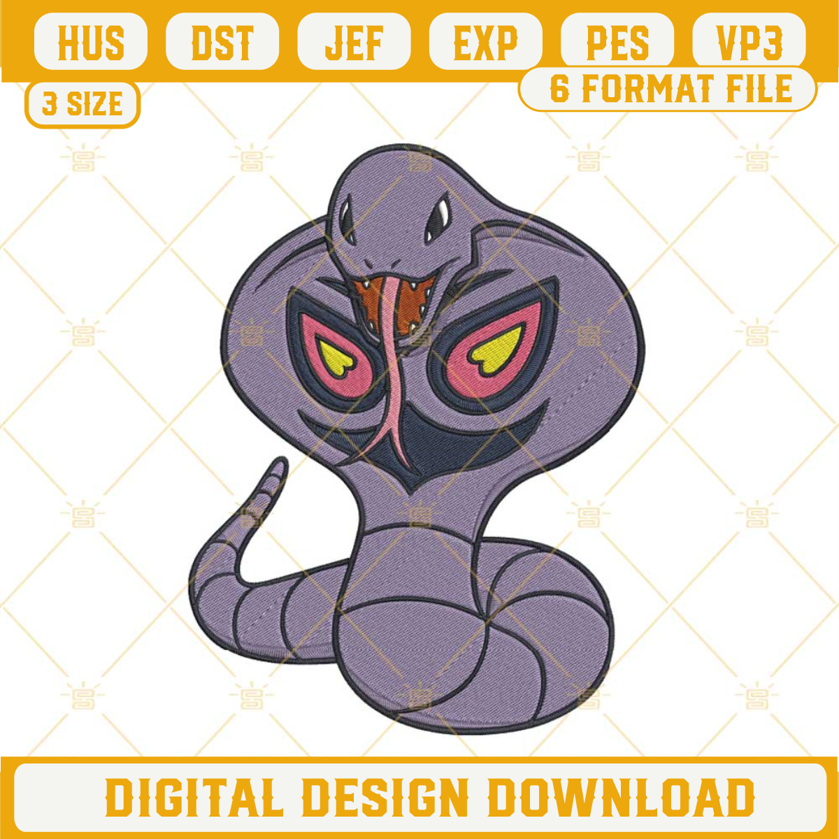 Arbok Pokemon Machine Embroidery Designs | Inspire Uplift