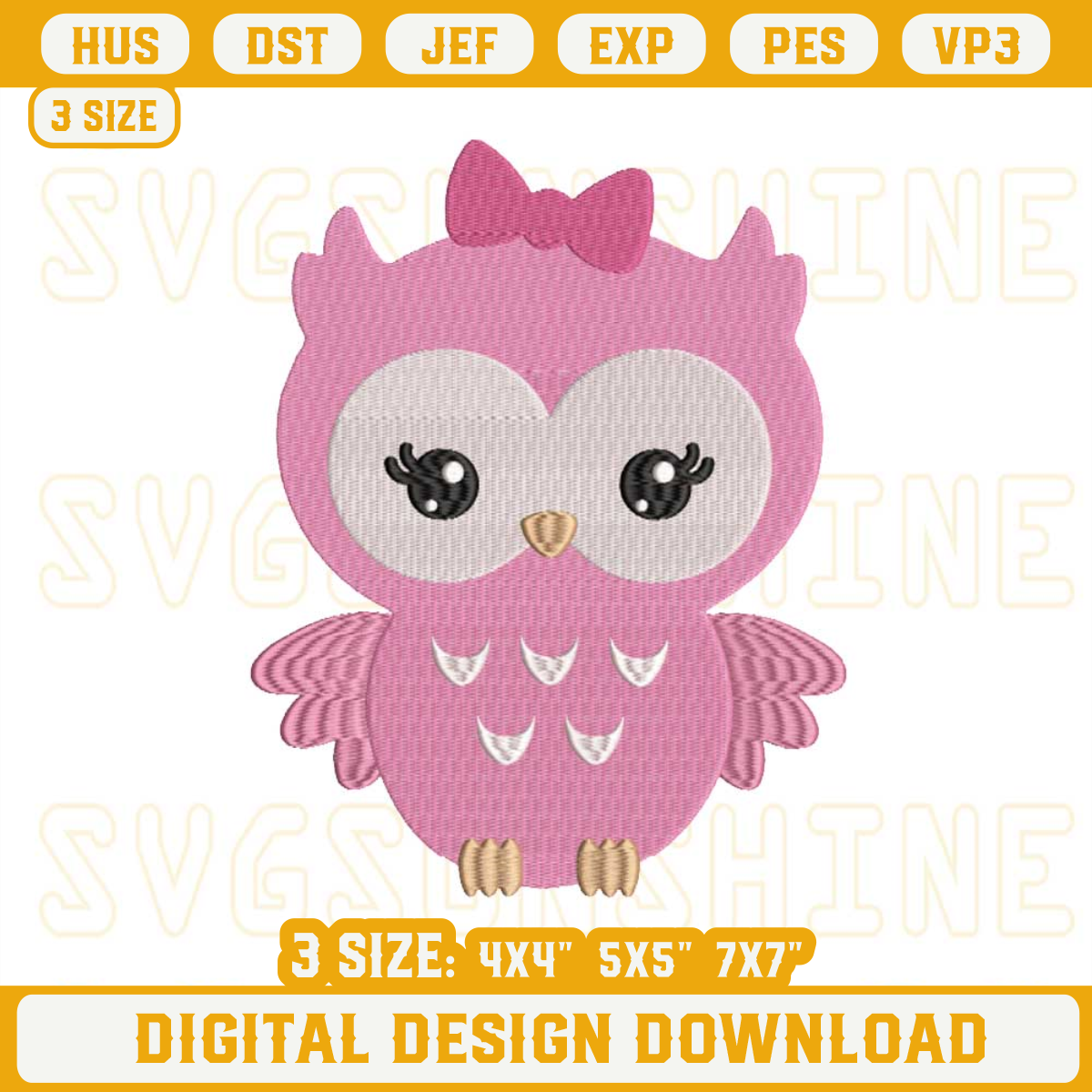Baby Owl Embroidery Design File, Pink Owls Embroidery Design | Inspire ...