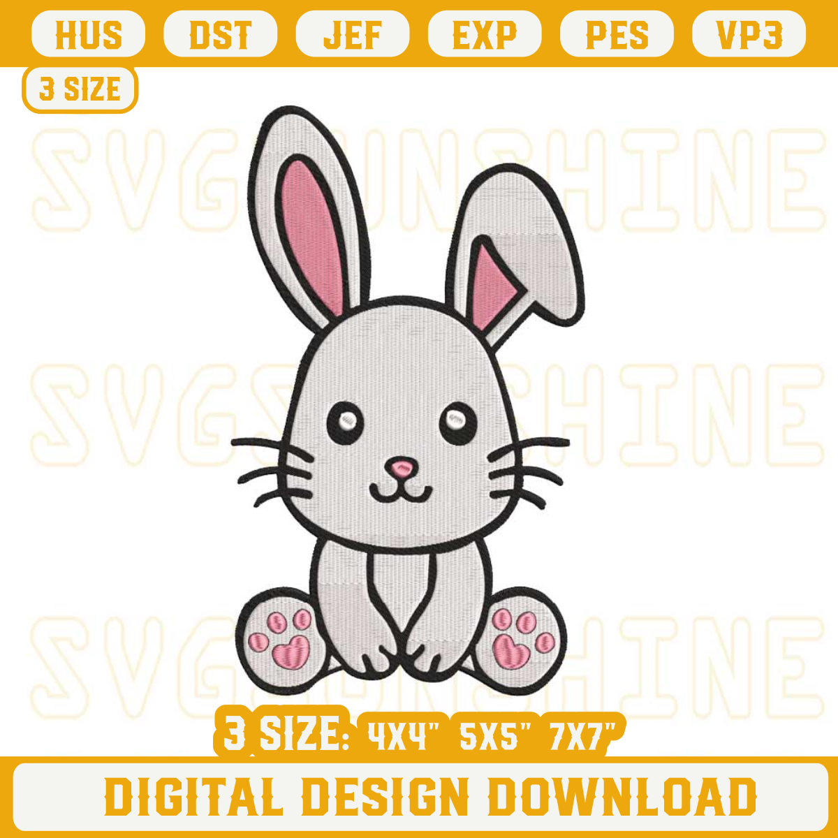 Baby Rabbit Embroidery Designs, Cute Bunny Machine Embroider | Inspire ...