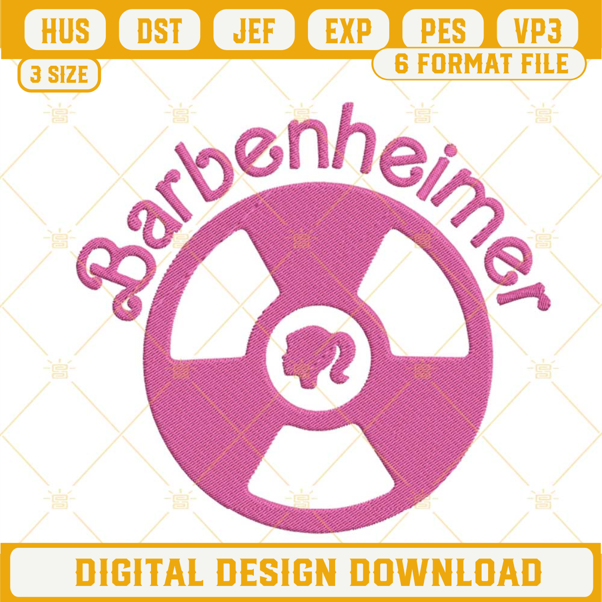 Barbenheimer Logo Embroidery Designs, Movie 2023 Embroidery | Inspire ...