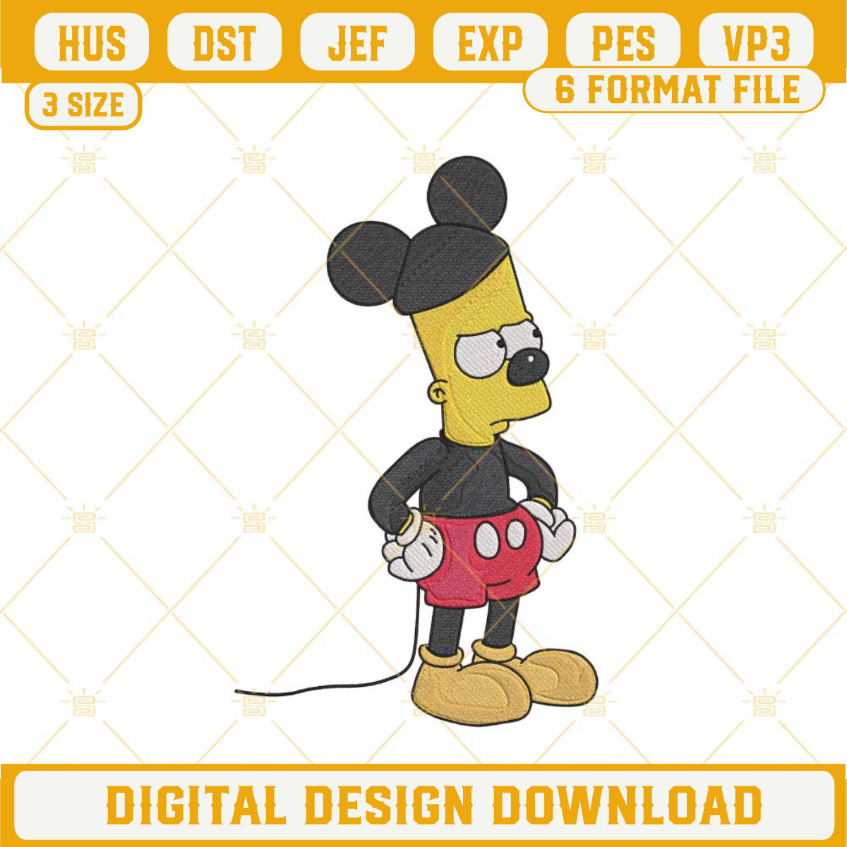 Bart Simpson Mickey Mouse Embroidery Designs, The Simpsons D - Inspire ...