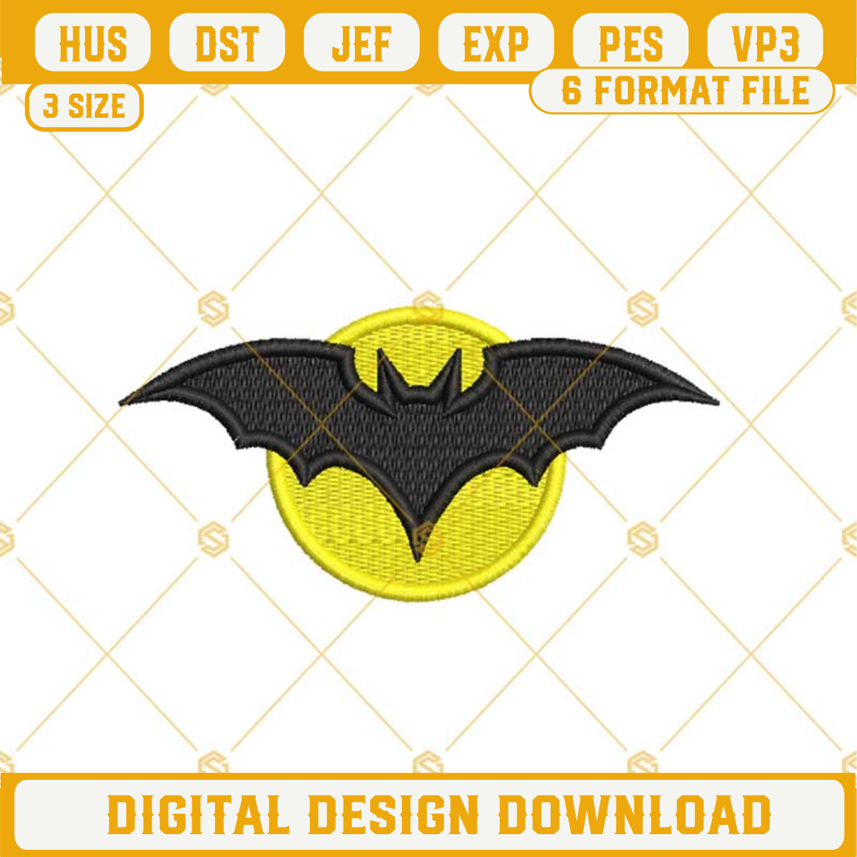 Batman Logo Symbol Embroidery Designs, Batman Embroidery Des | Inspire ...