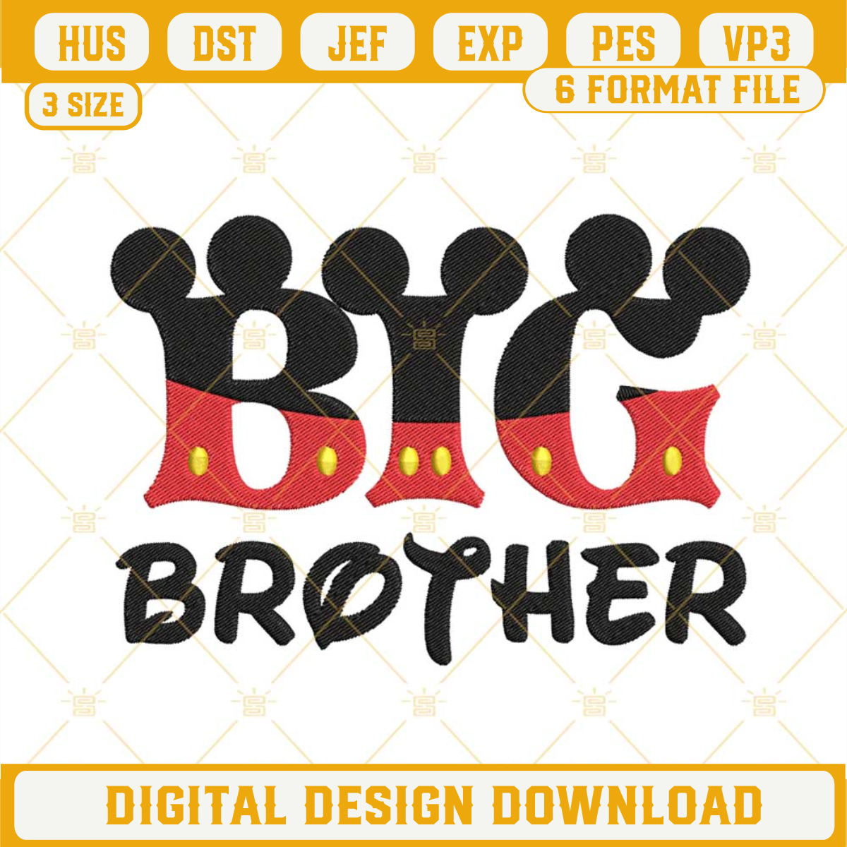 Big Brother Mickey Machine Embroidery Designs, Disney Family | Inspire ...