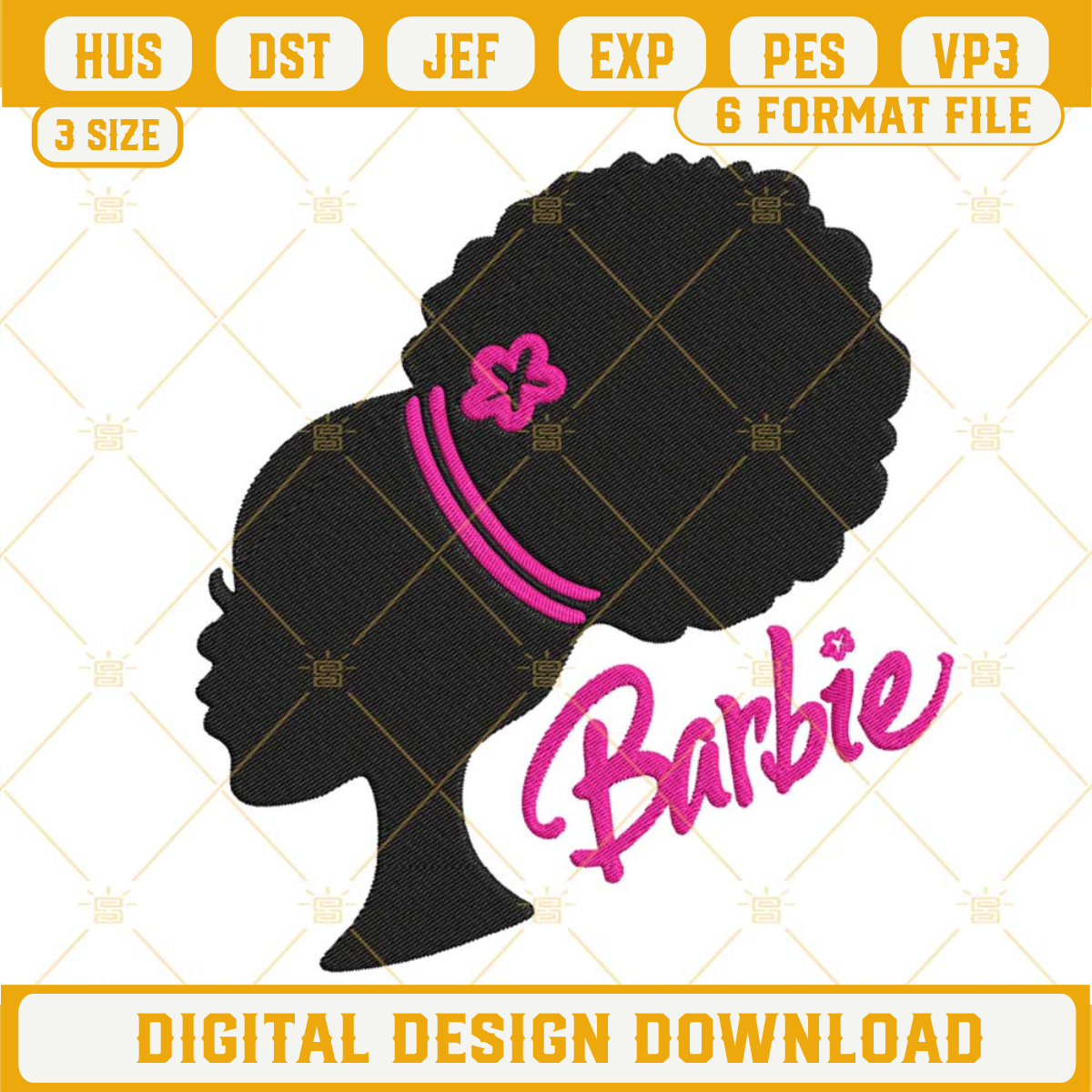 Black Barbie Embroidery Designs, Afro Barbie Girl Embroidery | Inspire ...