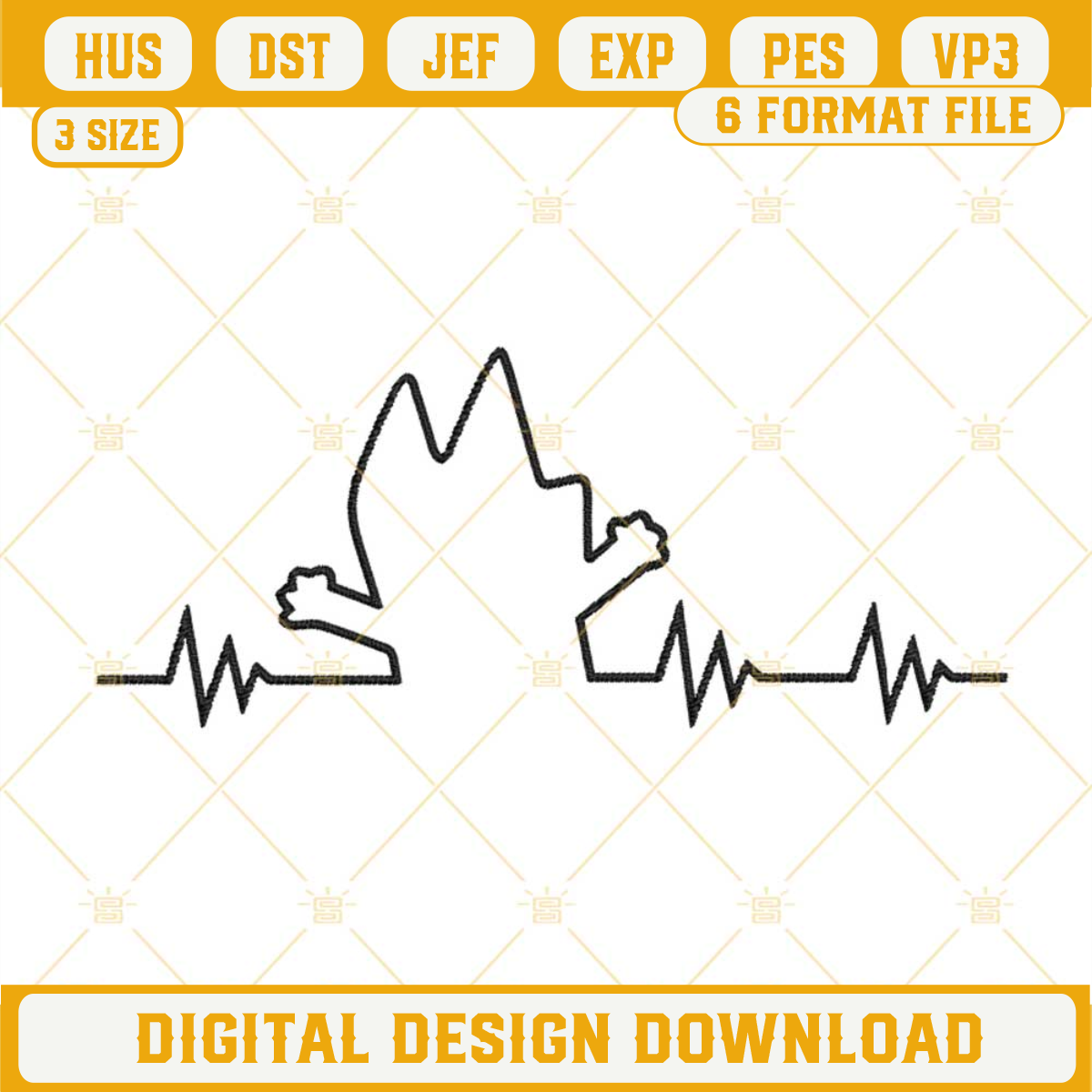 Bluey Heartbeat Embroidery Design, Blue Heeler Puppy Embroid | Inspire ...