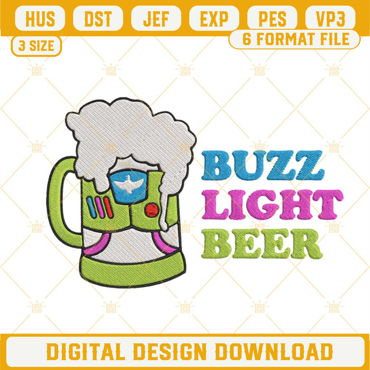 Buzz Light Beer Embroidery Designs, Buzz Lightyear Toy Story | Inspire ...