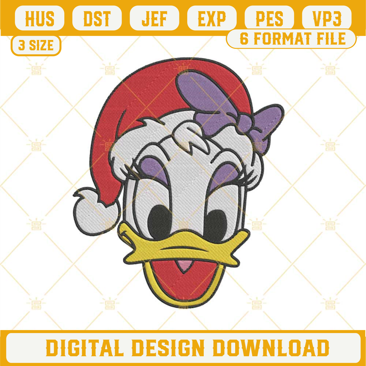 Christmas Daisy Duck Machine Embroidery Design File | Inspire Uplift