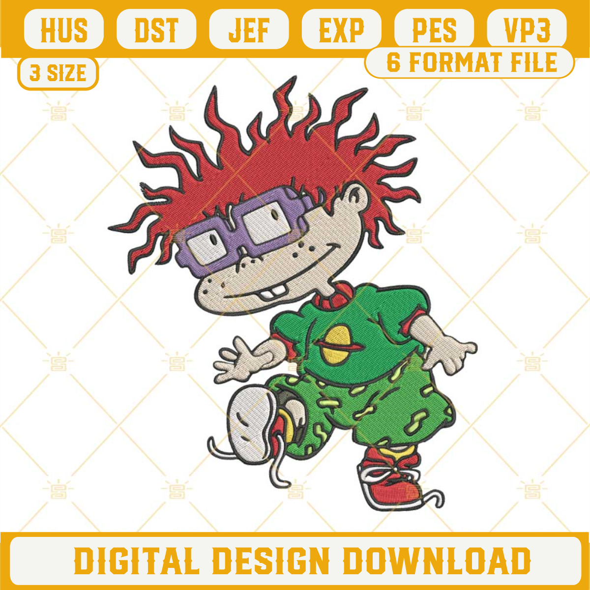 Chuckie Finster Rugrats Machine Embroidery Design File | Inspire Uplift