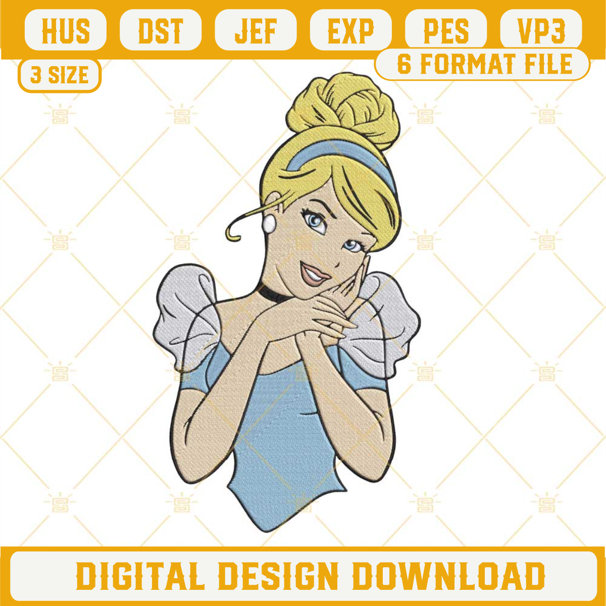 Cinderella Disney Princess Embroidery Design File | Inspire Uplift
