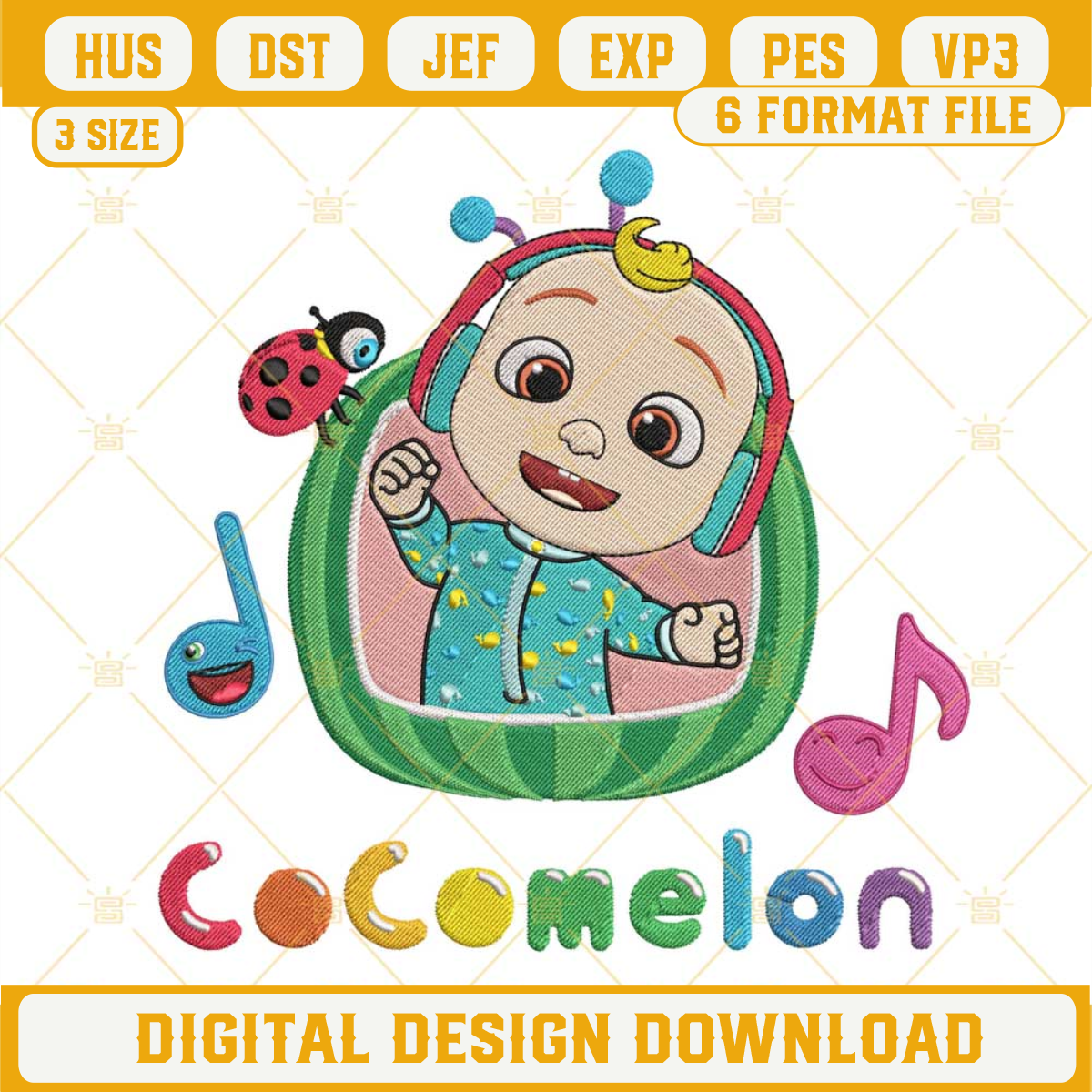 Cocomelon Embroidery Designs, Cocomelon Embroidery Design Fi | Inspire ...