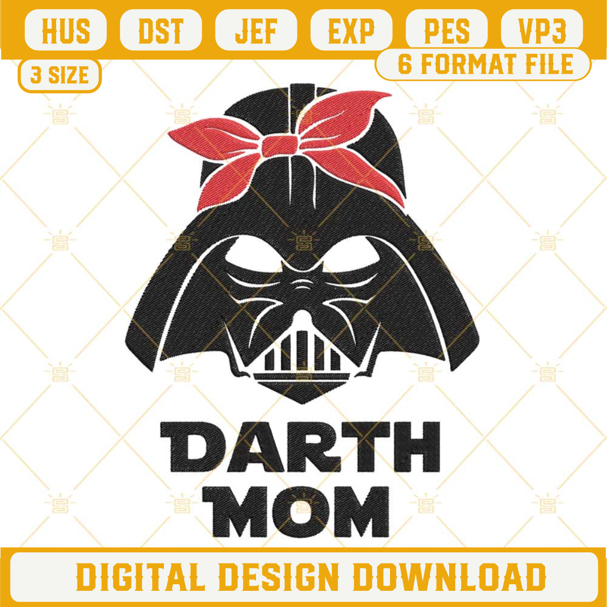 Darth Mom Embroidery Files, Star Wars Darth Vader Bandana Mo | Inspire ...