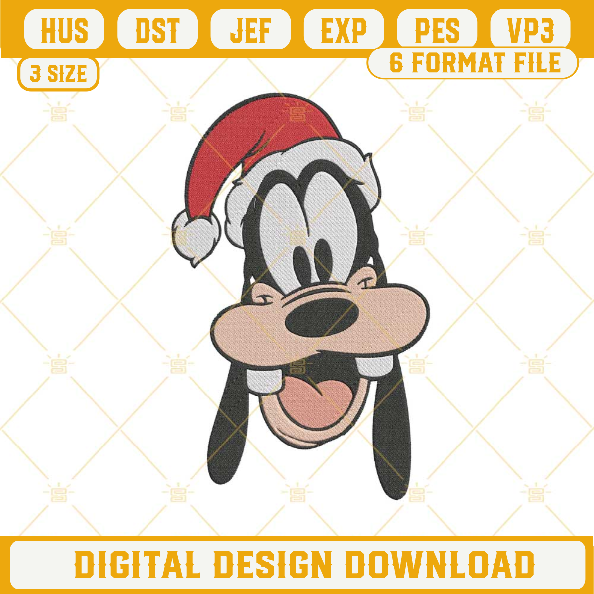 Disney Christmas Goofy Machine Embroidery Design File | Inspire Uplift