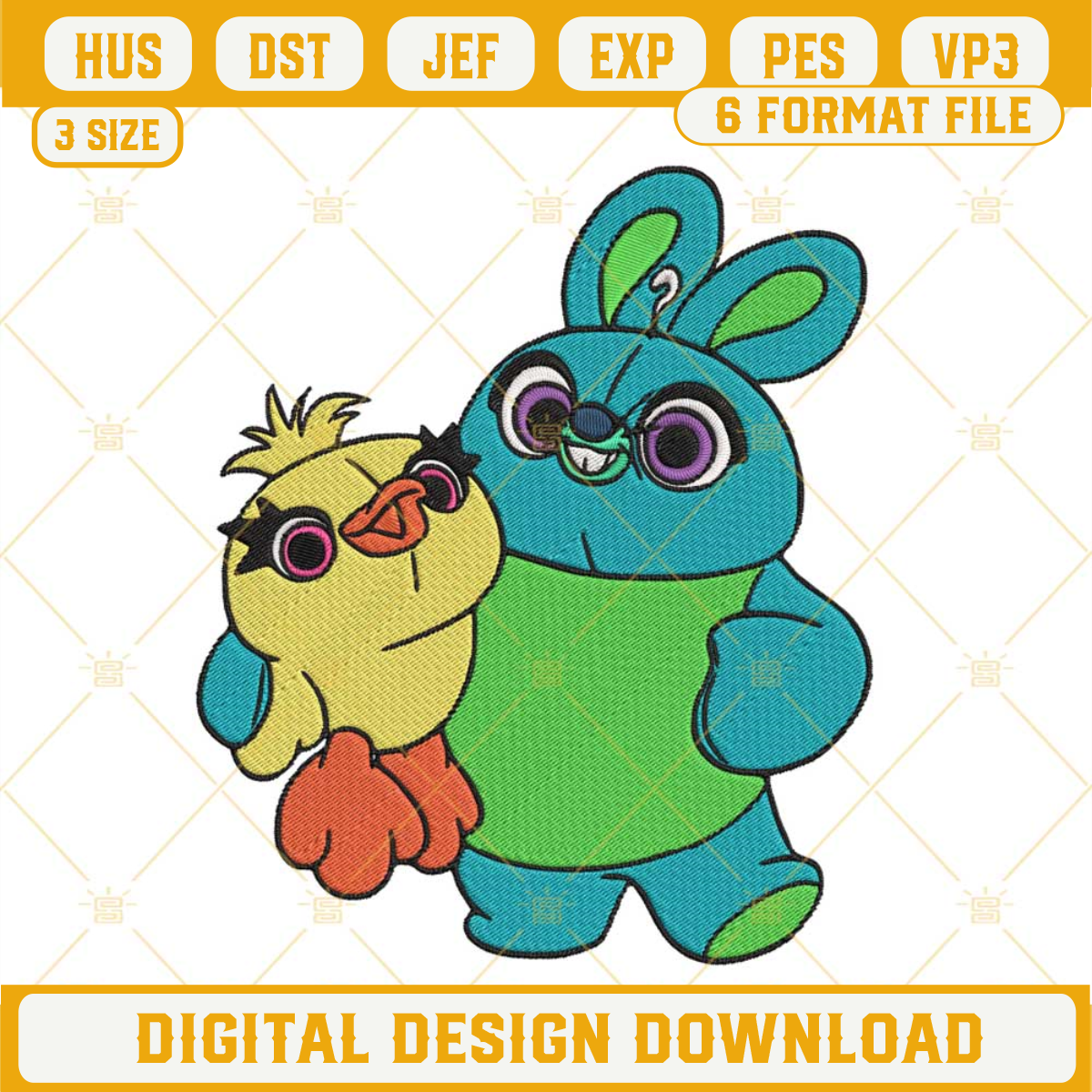 Ducky And Bunny Embroidery Designs, Disney Pixar Embroidery | Inspire ...