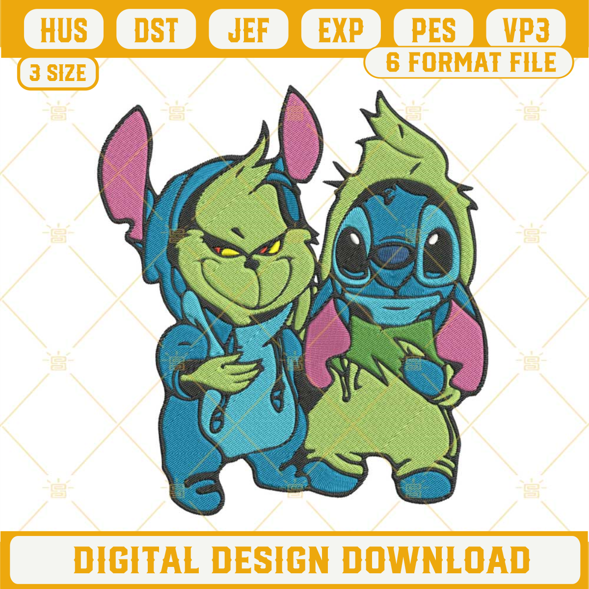 Friends Baby Grinch And Stitch Machine Embroidery Design Fil | Inspire ...