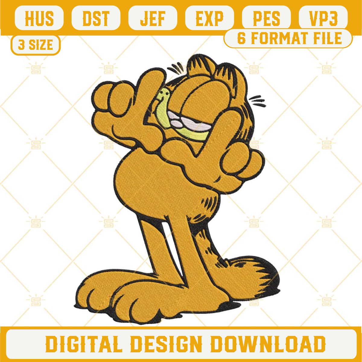 Garfield Embroidery Design, Garfield And Friends Machine Emb | Inspire ...