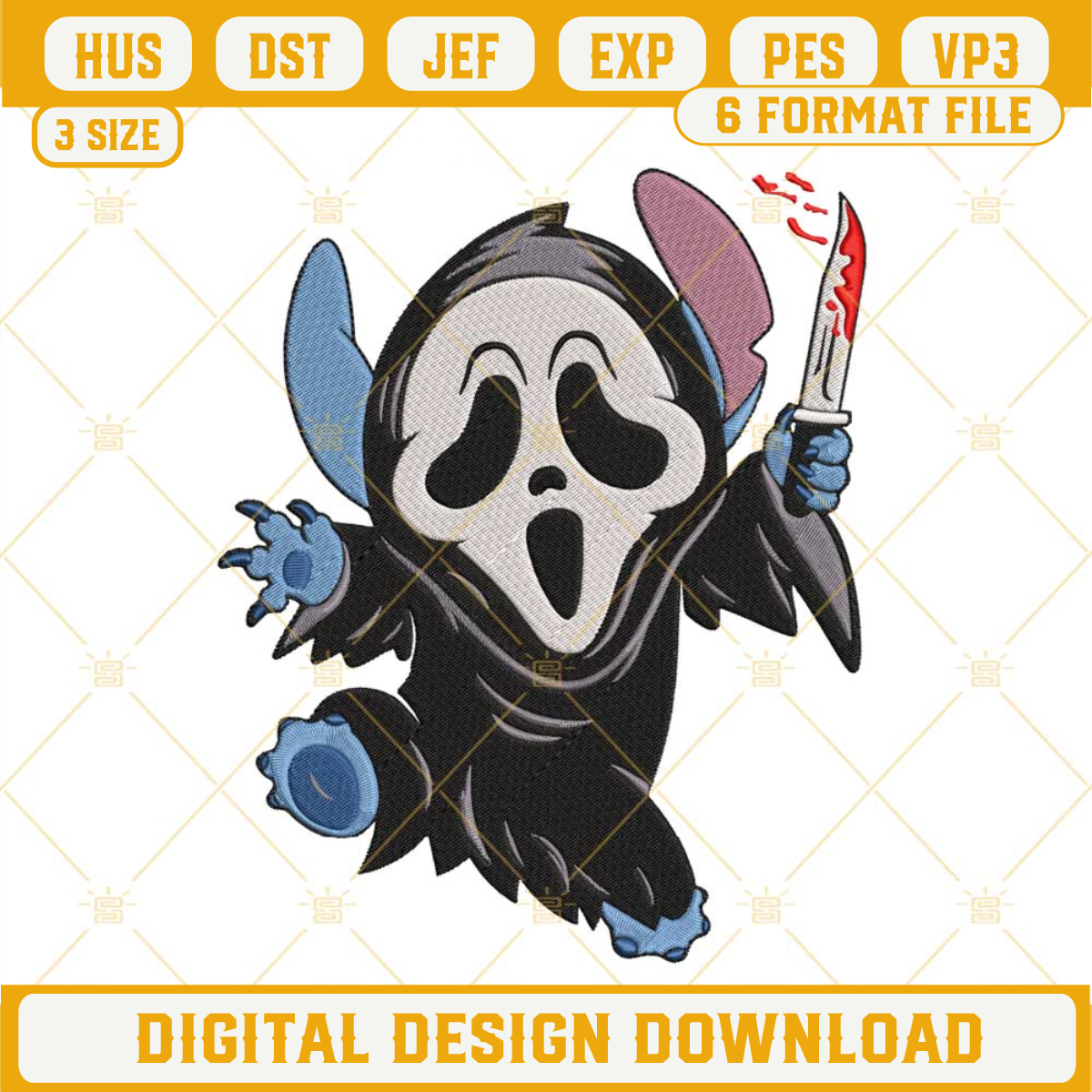 Halloween Stitch Ghostface Scream Embroidery Designs, Horror | Inspire ...