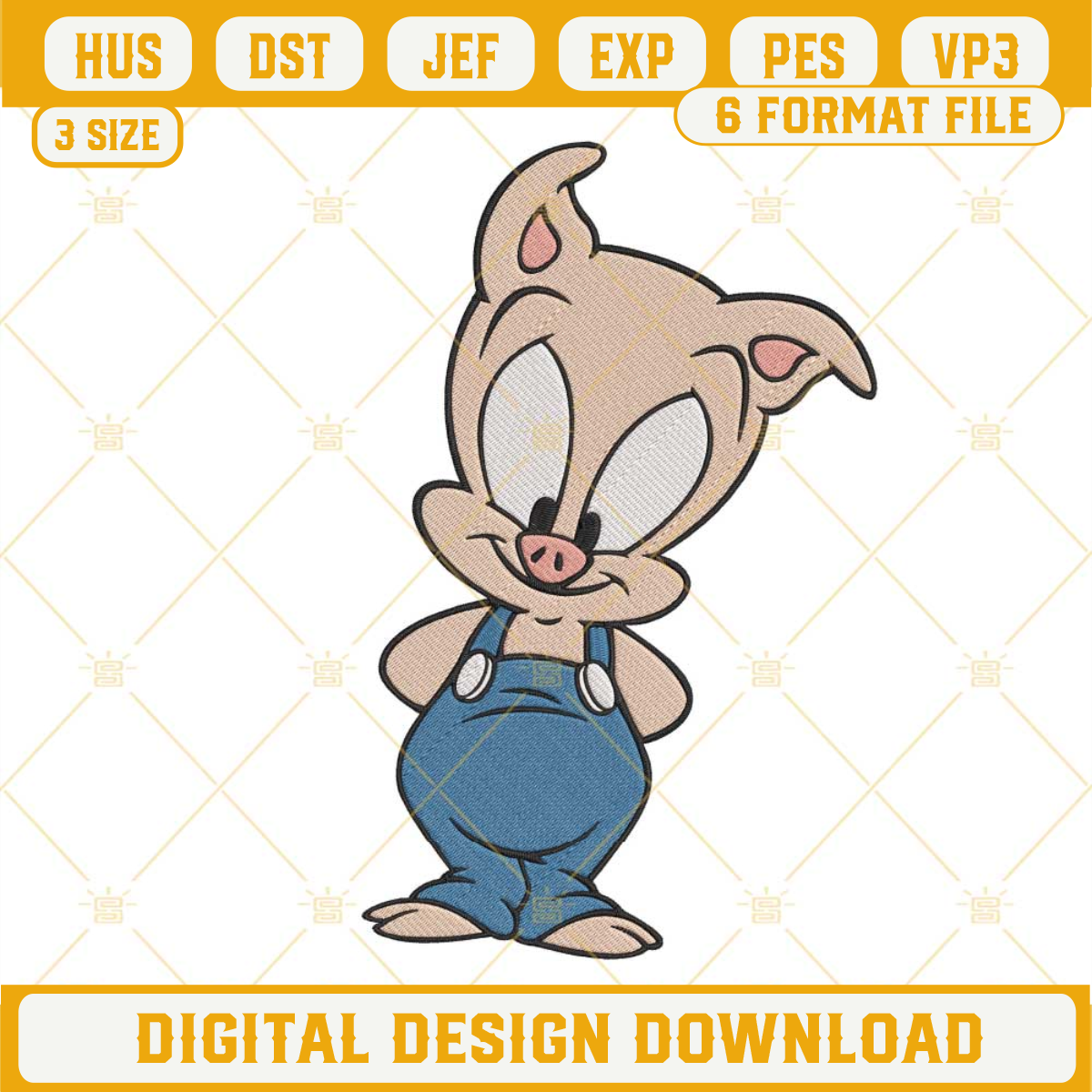 Hamton J Pig Embroidery Designs, Tiny Toon Adventures Charac | Inspire ...