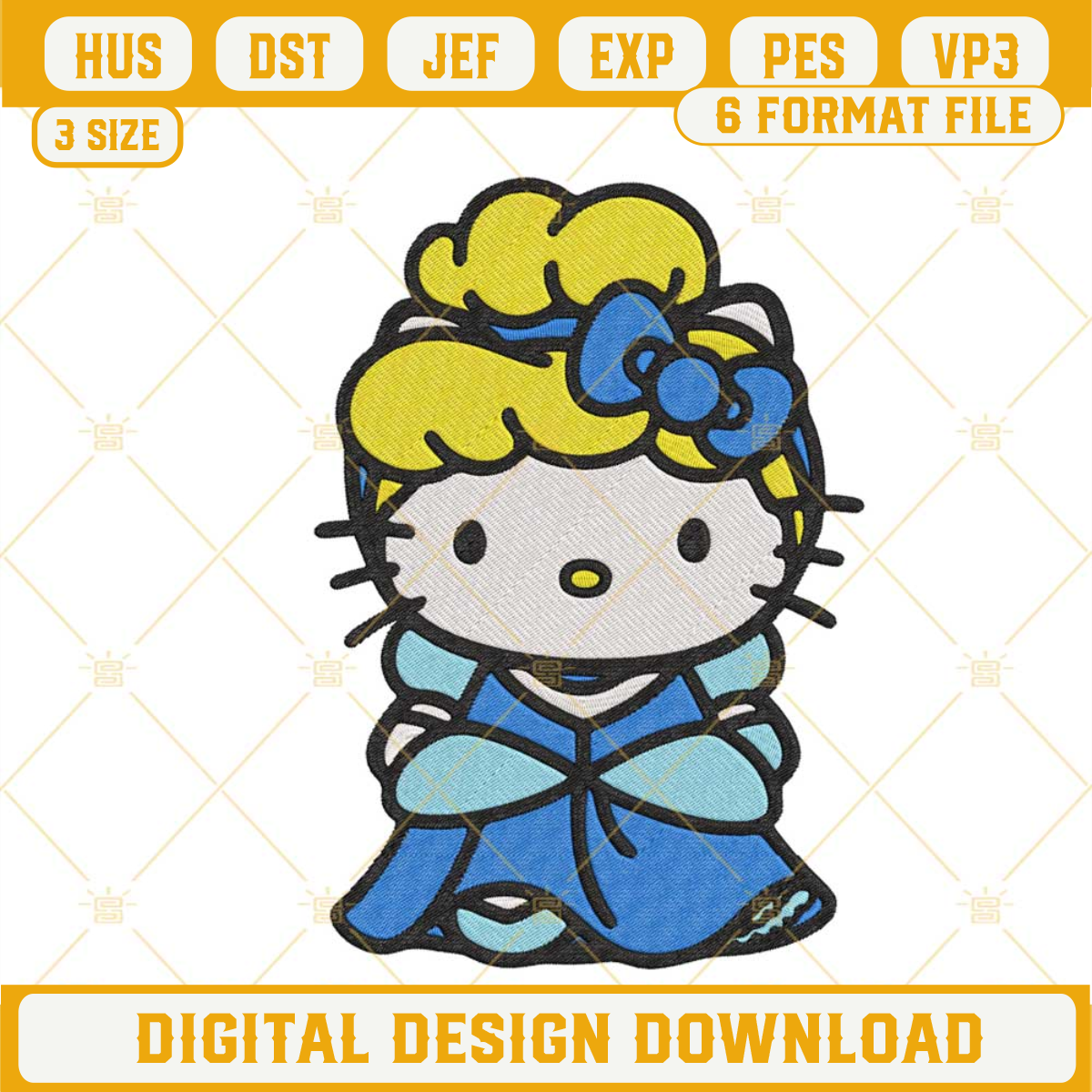 Hello Kitty Cinderella Princess Disney Machine Embroidery De | Inspire ...