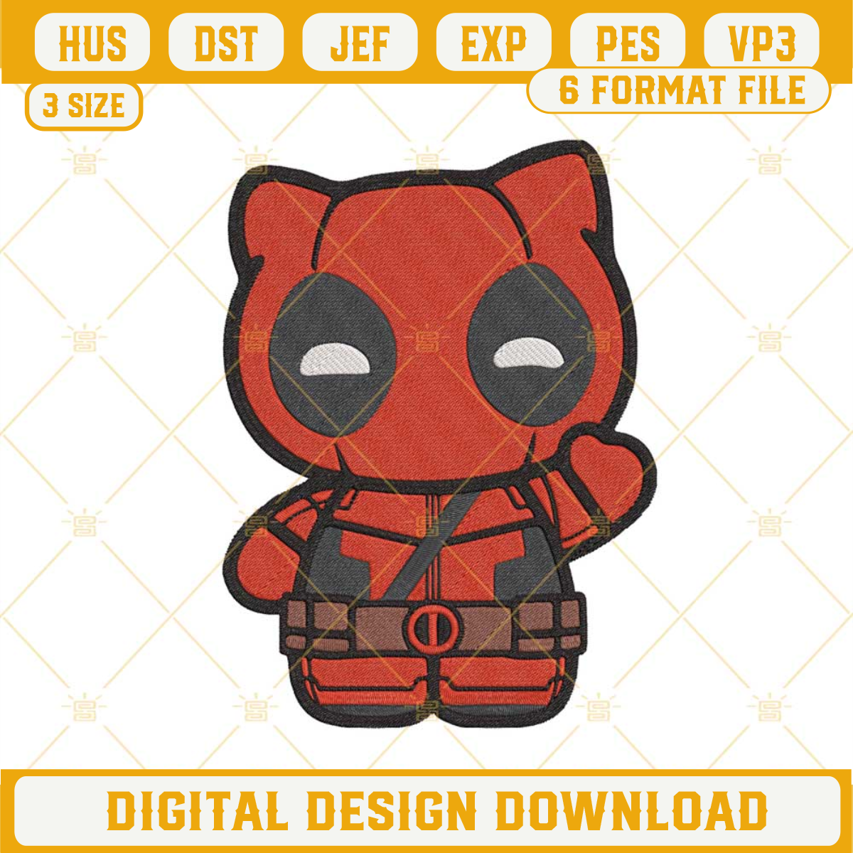 Hello Kitty Deadpool Machine Embroidery Designs, Marvel Supe | Inspire ...