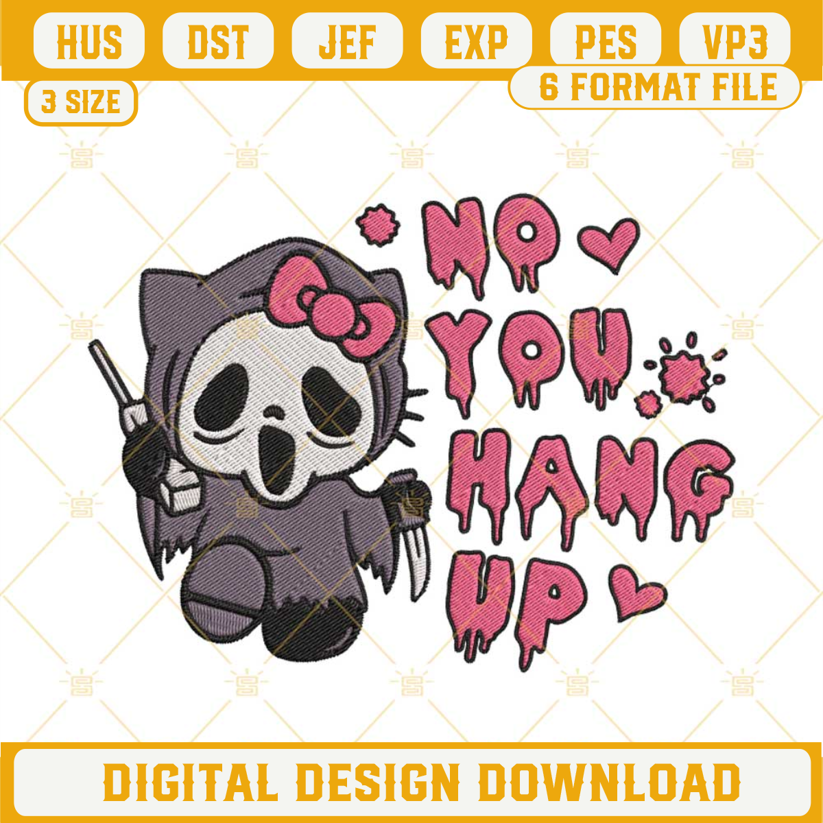 Hello Kitty Ghostface No You Hang Up Embroidery Designs, Hel | Inspire ...