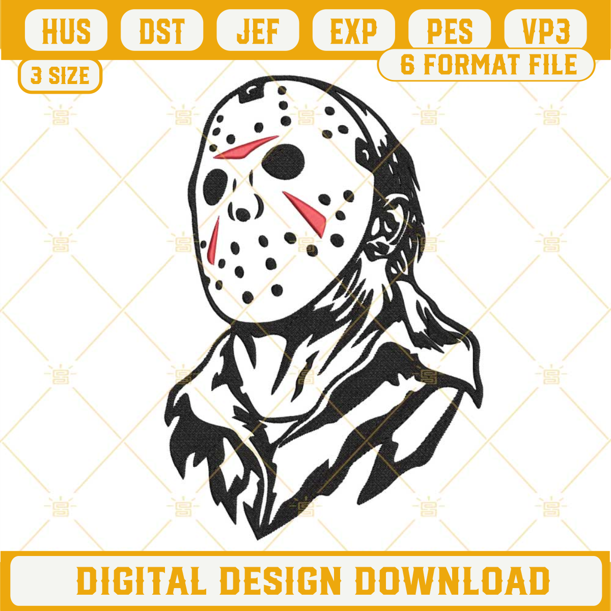 Jason Voorhees Embroidery Designs, Halloween Embroidery Desi | Inspire ...