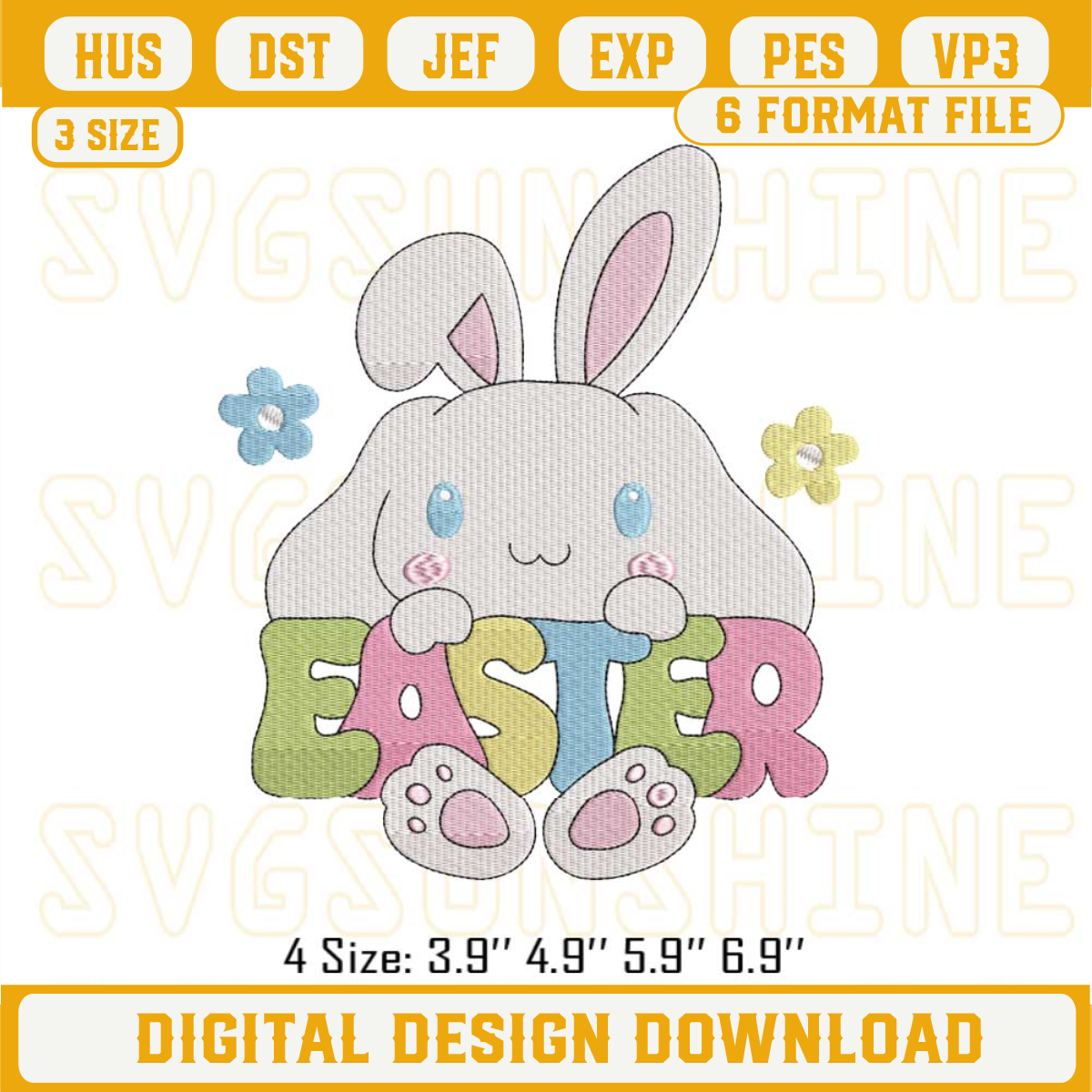 Kawaii Cinnamoroll Easter Bunny Embroidery Designs, Hello Ki | Inspire ...