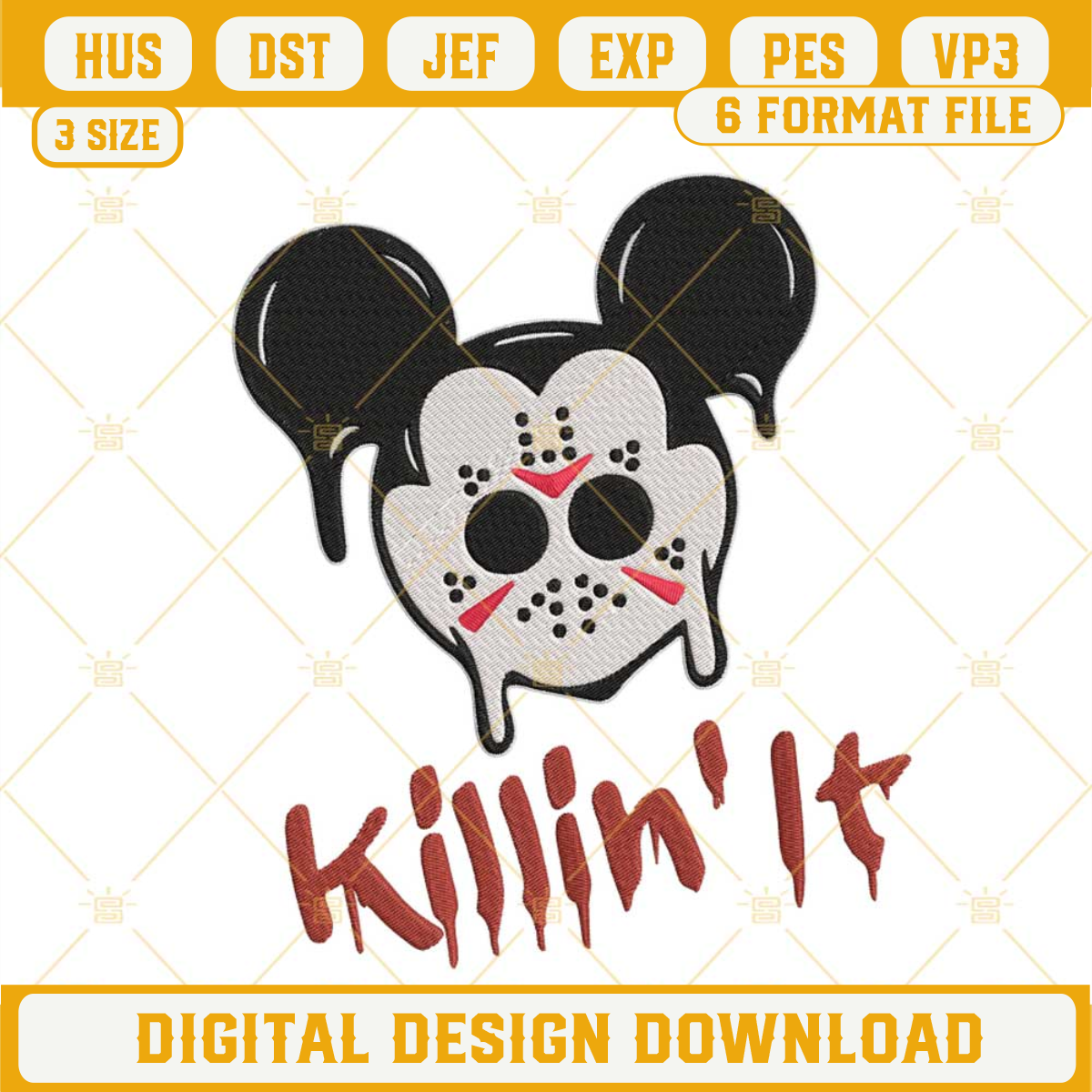 Mickey Jason Voorhees Killin It Machine Embroidery Designs, | Inspire ...