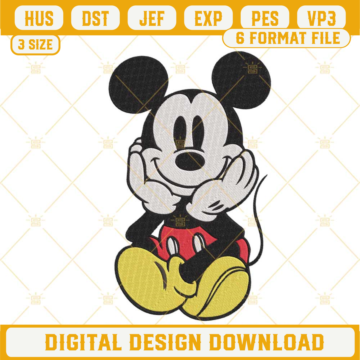 Mickey Mouse Smile Embroidery Designs, Disney Cartoon Machin | Inspire ...