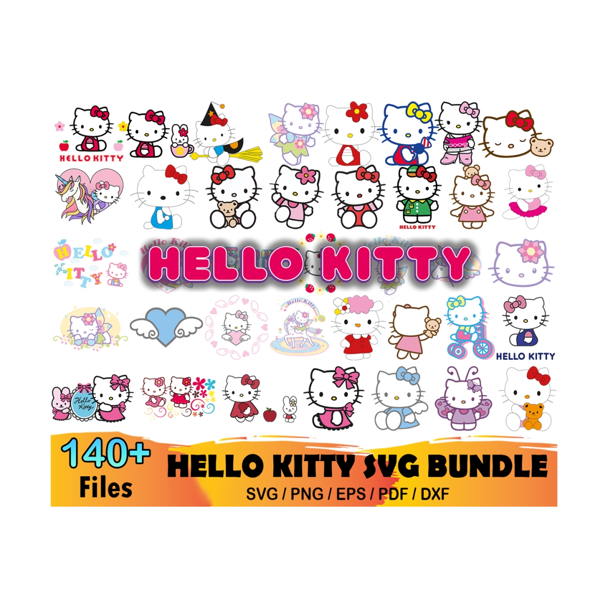 140 Hello Kitty Svg Bundle, Hello Kitty Svg, Cartoon Svg | Inspire Uplift