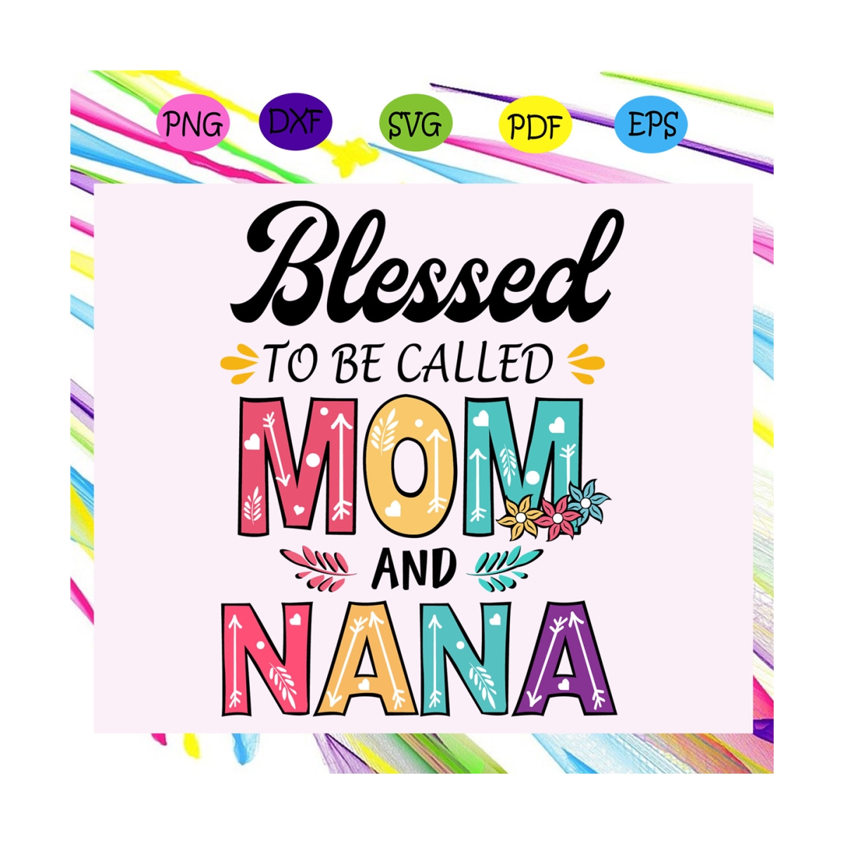 Blessed to be called mom and nana svg, mothers day svg, moth | Inspire Uplift
