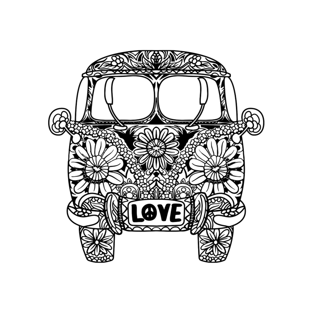 Mandala Van Svg, Vehicle Svg, Volksvagen Svg, Happy Van Svg, | Inspire ...