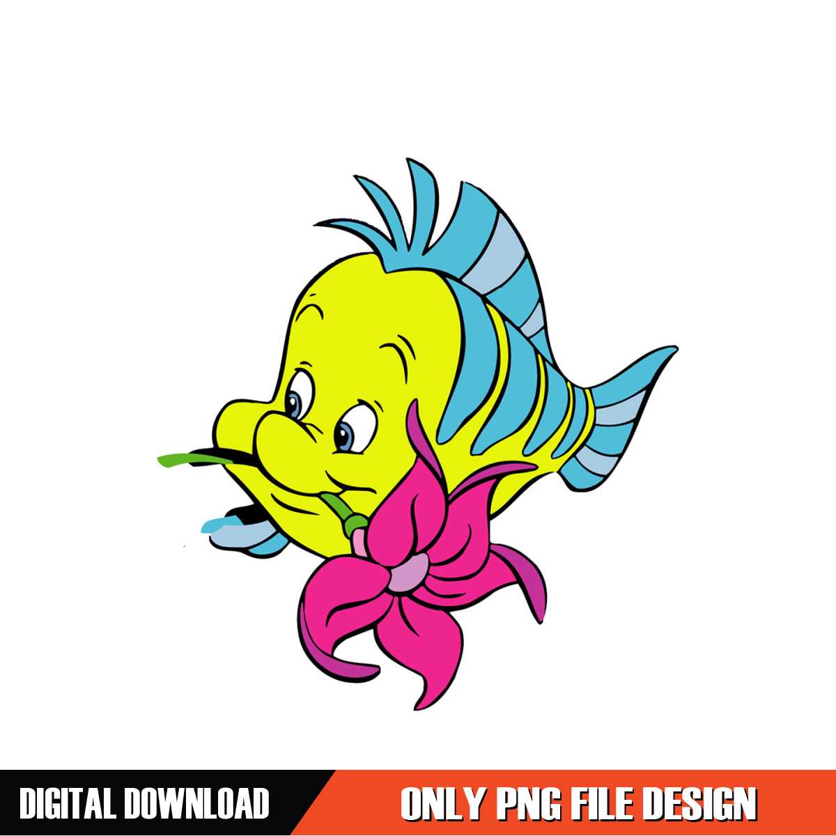 Flower Flounder Disney Fish The Little Mermaid PNG | Inspire Uplift