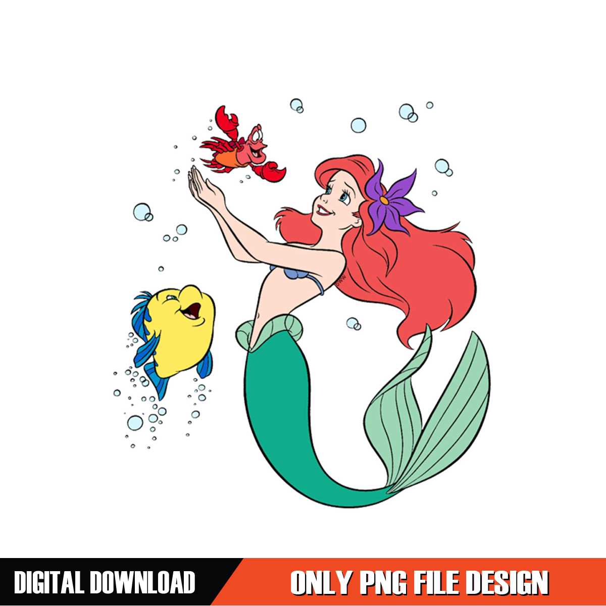 Bubble Princess Ariel And Friends Disney Design PNG - Inspire Uplift