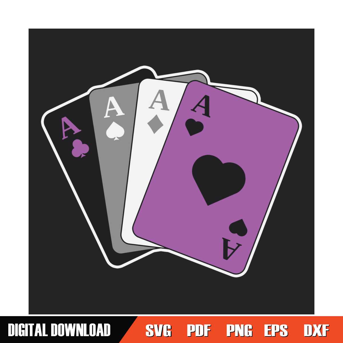 Asexuality Ace Flag Playing Cards Svg, Lgbt Svg, Queer Svg, | Inspire ...