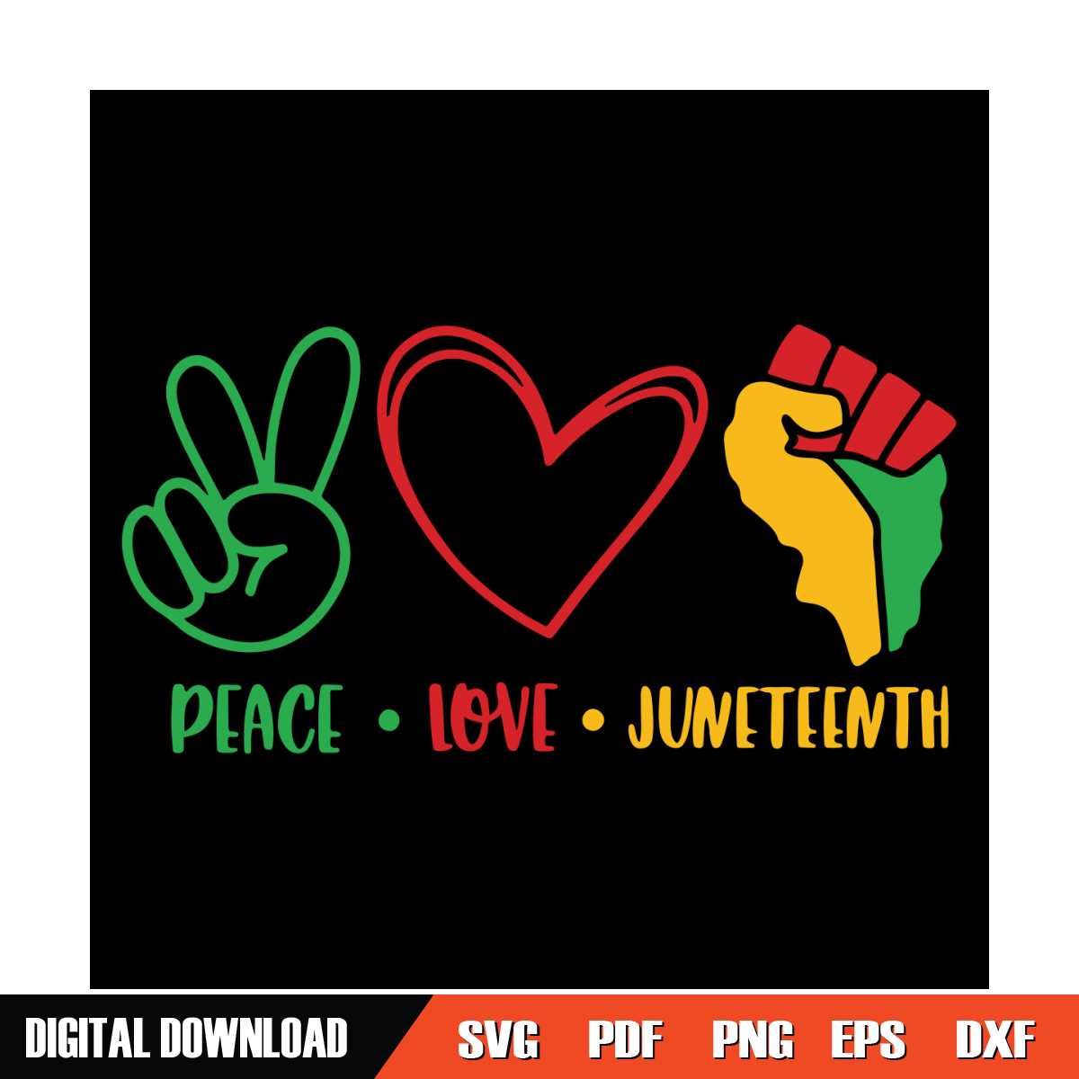 Peace Love Juneteenth Svg, Juneteenth Svg, Black People Svg, | Inspire ...