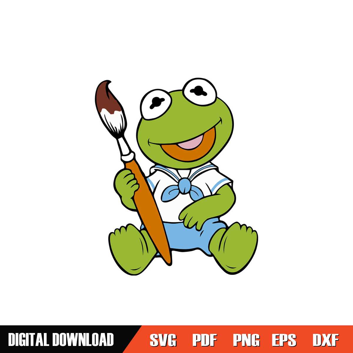 Kermit Smiling Frog Muppet Babies SVG | Inspire Uplift