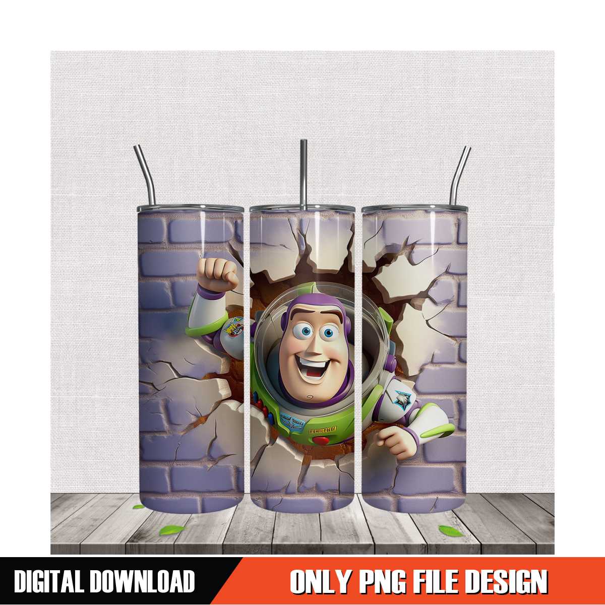 3D Breaking Through Buzz Lightyear Tumbler Wrap PNG | Inspire Uplift