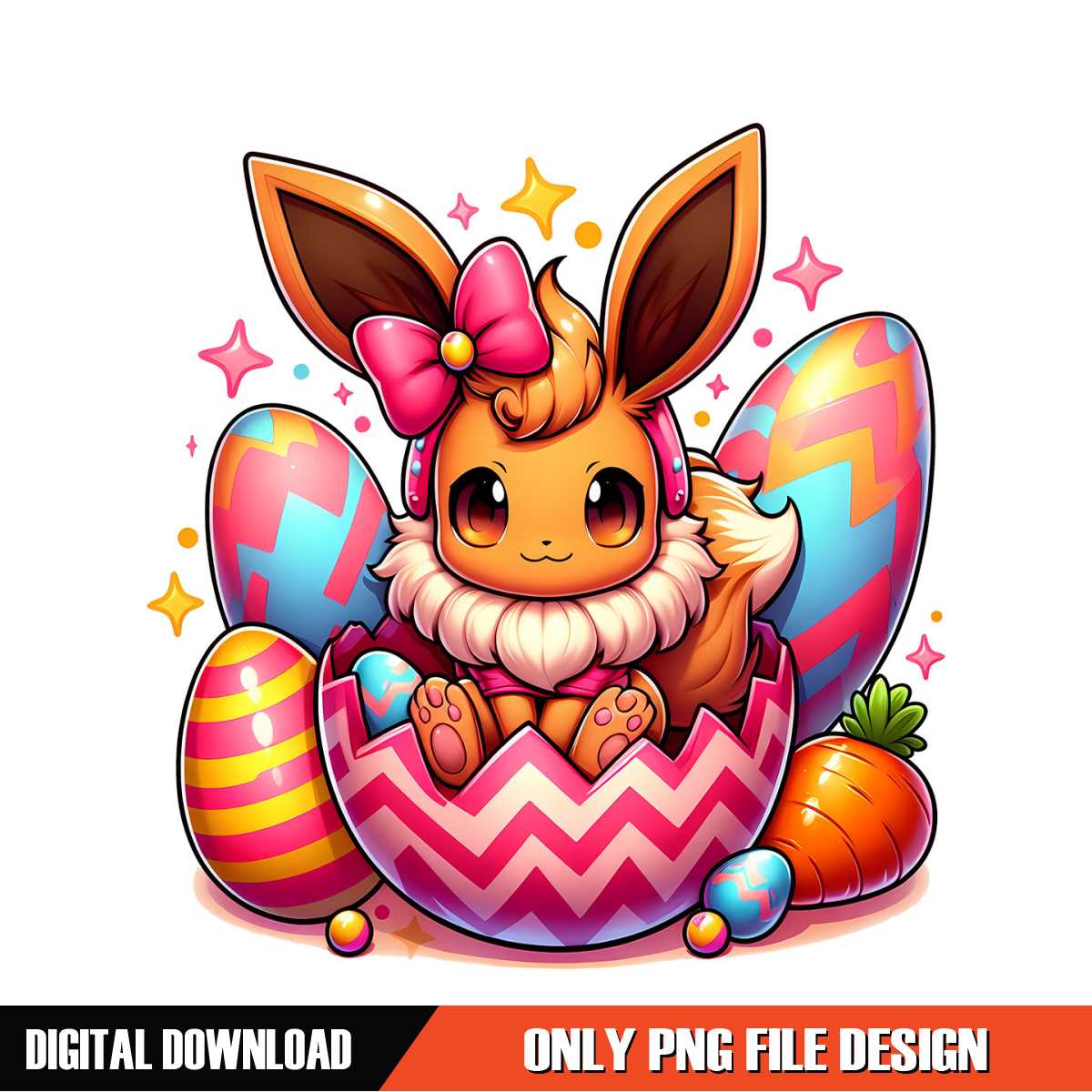 Eevee Easter Egg Digital PNG File | Inspire Uplift